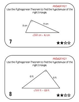 Pythagorean Theorem Task Cards Middle School Math By Middle School Math Man