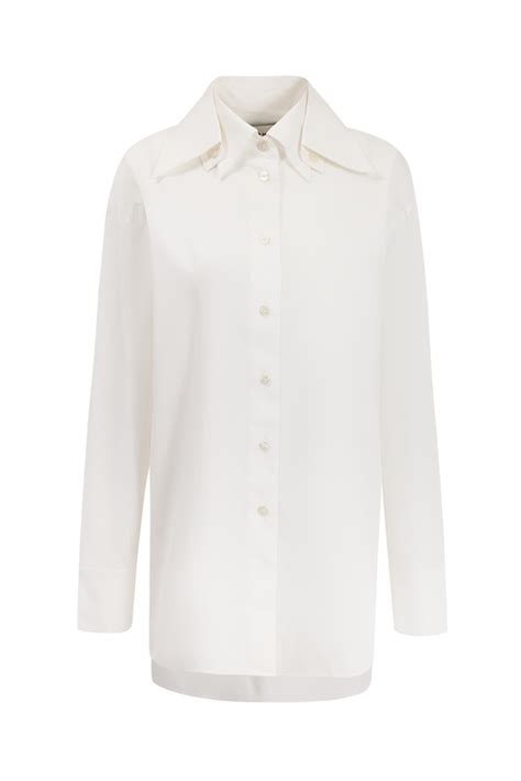 Удлинённая блуза из хлопка Rohe на Babochka Ru арт 409 19 016 цвет Белый цена 32270