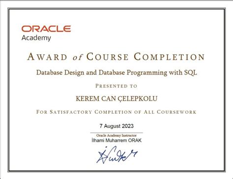 Kerem Can Celepkolu On Linkedin Oraclecertification Databasemanagement Education