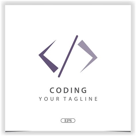 Simple Coding Or Programmer Logo Premium Elegant Template Vector Eps Vector Art At