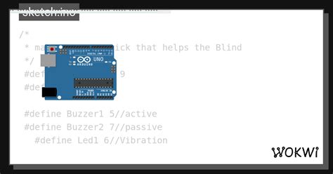 Smart Blind Stick Wokwi Esp32 Stm32 Arduino Simulator