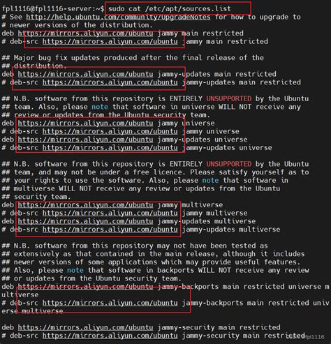 【ubuntu server 22 04 3 lts server 替换阿里云系统镜像源】 ubuntu server源 csdn博客