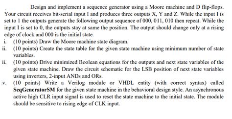 Solved Design And Implement A Sequence Generator Using A Chegg