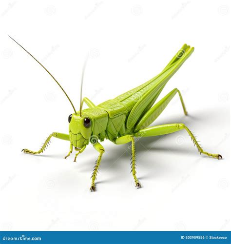3d Grasshopper On White Background Stunning Unreal Engine Render