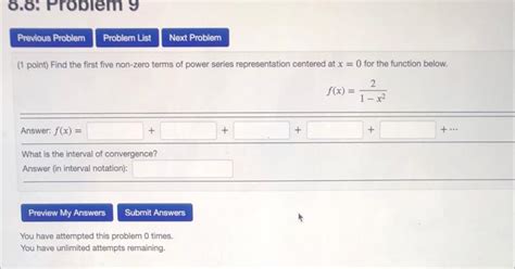 solved 8 8 problem 9 previous problem probler list next