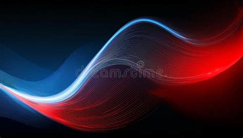 Abstract Red Blue Light Racing Fast Speed Curve Dynomic Motion On Black Background Generative Ai