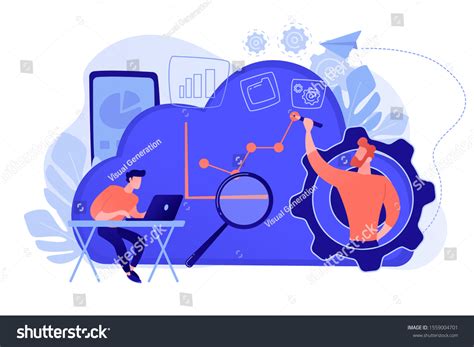 Developers Drawing Chart Monitoring Applications Computing Stock Vector Royalty Free