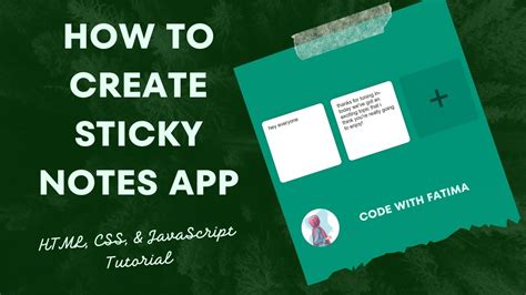 How To Create Sticky Notes App Html Css And Javascript Tutorial Youtube