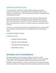 Understanding Ethernet Standards Copper Fiber Cabling Types Course Hero