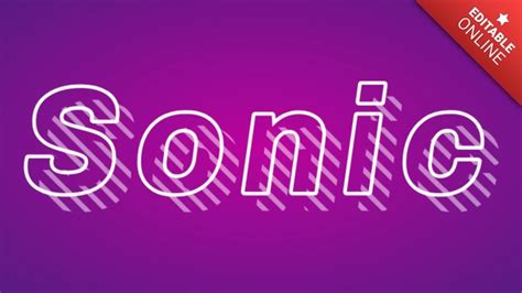 Sonic Style Line Shadow Strip Text Effect Generator