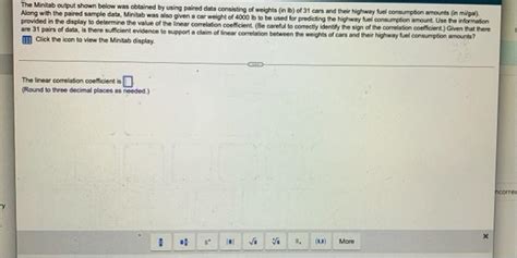 Solved The Minitab Output Shown Below Was Obtained By Us