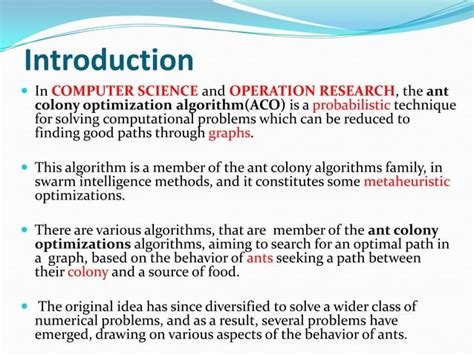 Ant Colony Optimization Pptx Computer Networking Computing