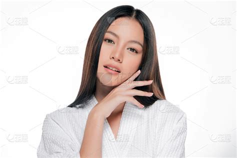 清新 女人 亚洲 干净 皮肤 自然美 青年人 可爱的 背景分离 肖像