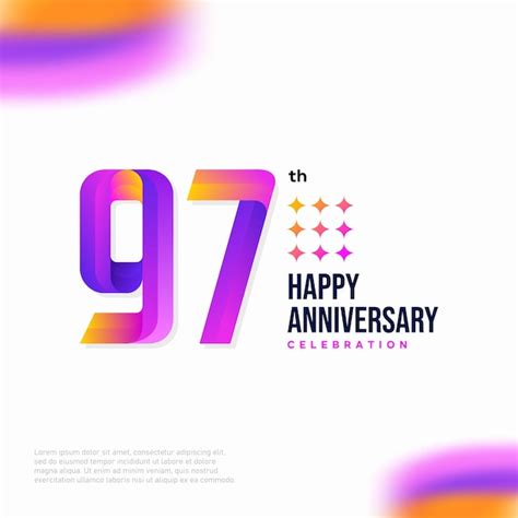 Nummer 97 Logo Icon Design 97 Jahre Geburtstagslogo Nummer Jubiläum