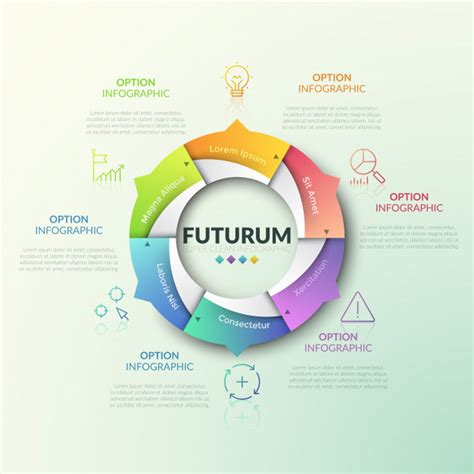 Premium Vector Round Chart Divided Into Equal Sectors With Arrows Pointing At Thin Line