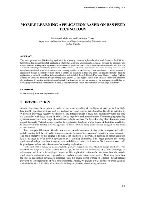 pdf mobile learning application based on rss feed technology