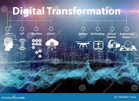 Digital Transformation Concept 3d Rendering Stock Illustration Illustration Of Computer