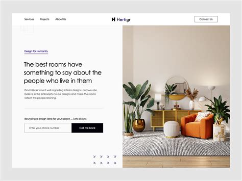 Minimalist Landing Page Interior Design Agency By Himanshu Kandpal On Dribbble