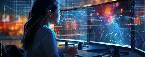 Computer Programmer Coding On Modern Computer With Ai Artificial