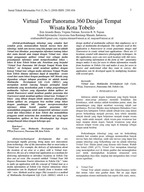 Baura E A Tulenan V And Najoan X B 2018 Virtual Tour