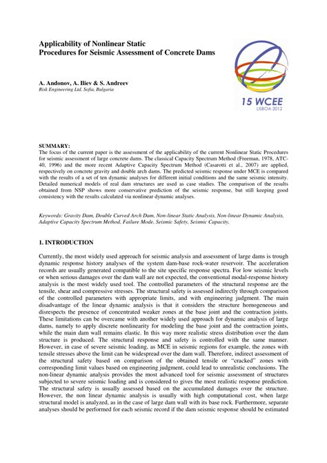Pdf Applicability Of Nonlinear Static Procedures For Seismic