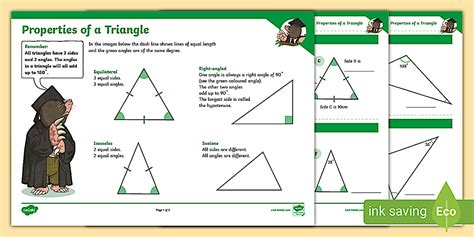 Properties Of A Triangle Information Sheet Teacher Made