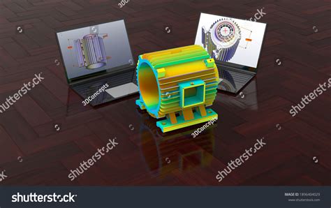 3d Rendering Finite Element Analysis Electric Stock Illustration