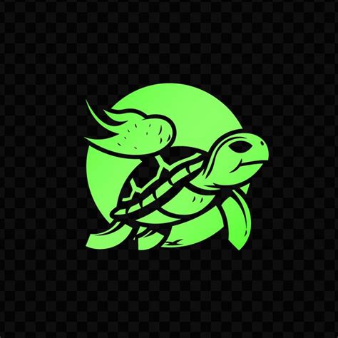 Premium Psd Energetic Turtle Mascot Logo With A Shell And Flippers