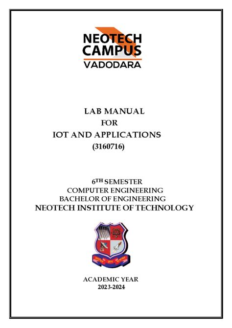 Iot Manual Front Page And Index Lab Manual For Iot And Applications Iot Manual Front Page And Index Lab Manual For Iot And Applications