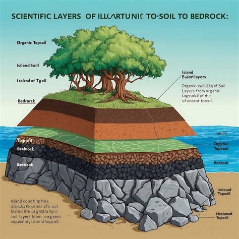 Premium Photo Detailed Island Soil Stratification Layers With