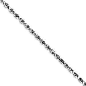 Black Bow Jewelry 275mm 10k White Gold Dc Quadruple Rope Chain