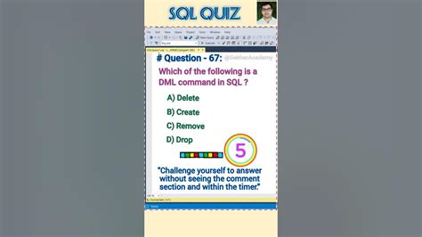 Sql Quiz 67 Sql Mysql Databasequiz Interview Shorts Viralvideo