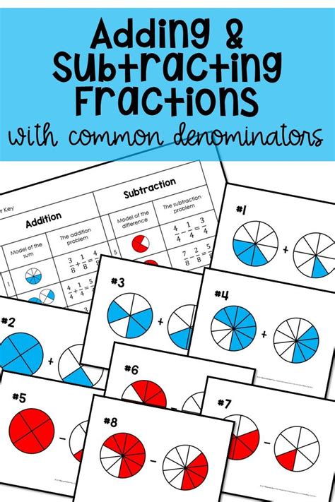Adding Fractions Using Models Worksheets