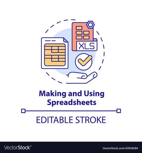 Making And Using Spreadsheets Concept Icon Vector Image