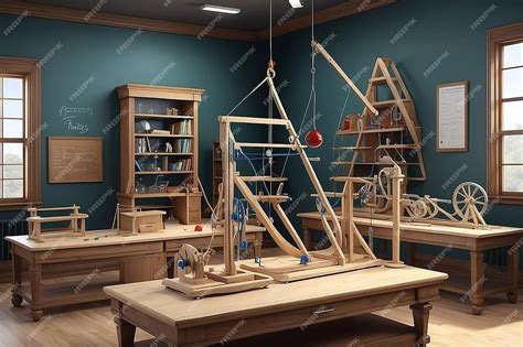 Premium Photo Showcase A Physics Lab With Inclined Planes Pulleys And