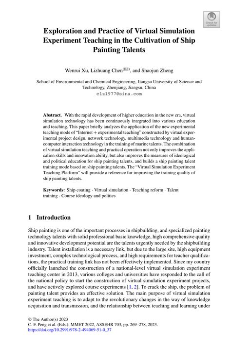 Pdf Exploration And Practice Of Virtual Simulation Experiment