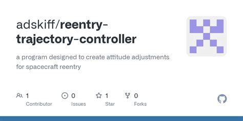 github adskiff reentry trajectory controller a program designed to