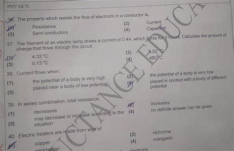 The Filament Of An Electric Lamp Draws A Current Of 0 4 A Which Lights F