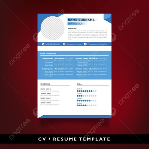 Gambar Template Resume Cv Profesional Warna Background Biru Dan Putih Minimalis Templat Untuk