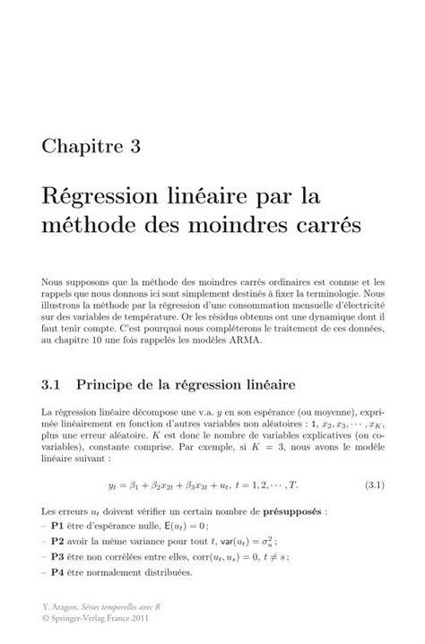 Pdf Pratique R Séries Temporelles Avec R Régression Linéaire Par