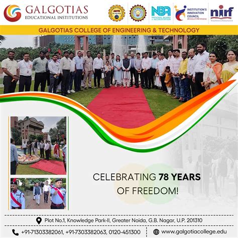 Celebration Of The 78th Independence Day At Galgotias College Of Engineering And Technology