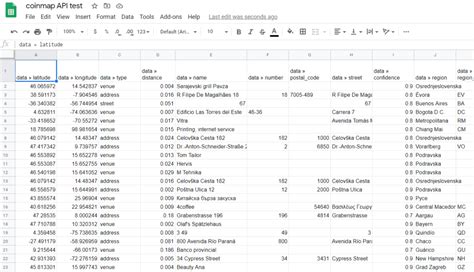 get addresses for latitude longitude data with sheets an api