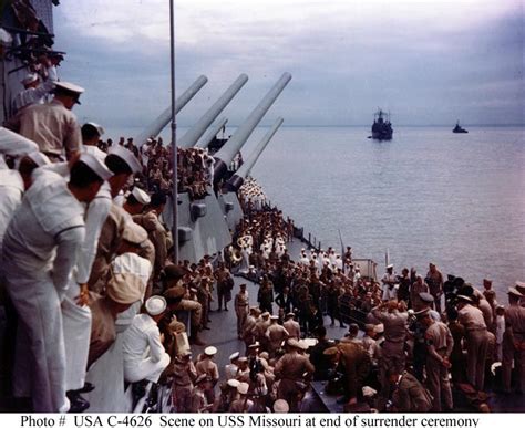 Surrender Aboard U S Warship Missouri Ends World War Ii Artofit