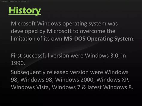Windows Operating System Presentation PPTX Operating Systems Computer Software And