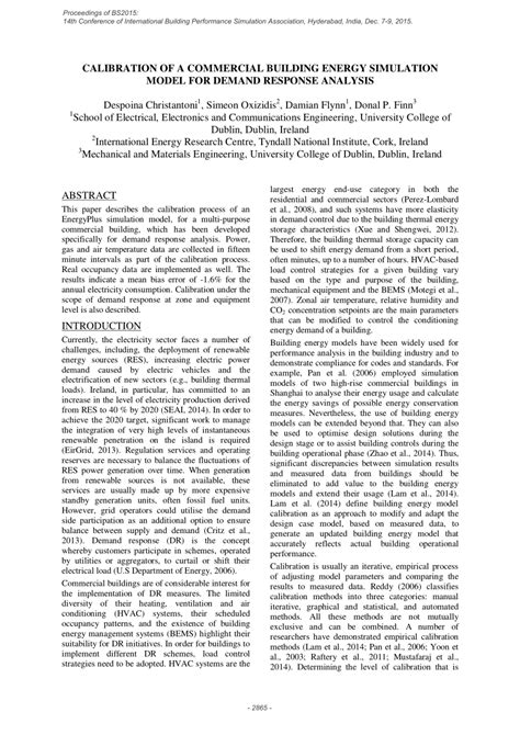 Pdf Calibration Of A Commercial Building Energy Simulation Model For