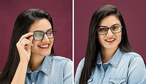 Buy Oculy Rectangular Stylish Blue Cut Computer Glasses For Eye Protection And Strainzero Power
