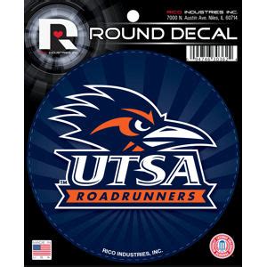 University Of Texas At San Antonio Roadrunners Round Sticker At