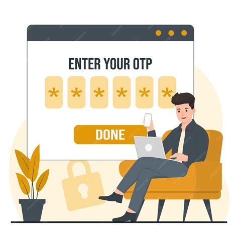 premium vector otp authentication secure verification onetime password vector illustration