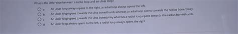 What Is The Difference Between A Radial Loop And An Ulnar Loop A An Ulnar Loop Always Opens To