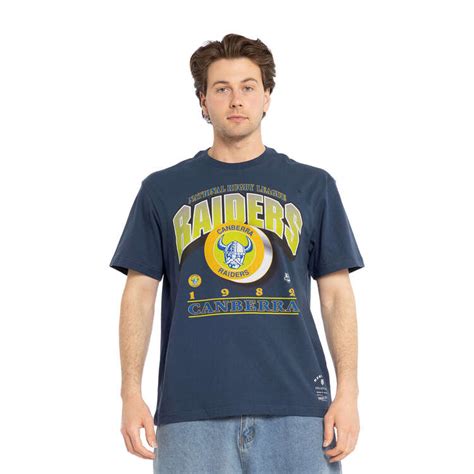 Canberra Raiders Mens Bevel Crest Tee Blue S Rebel Sport